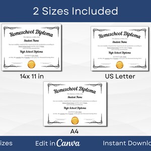 Printable Homeschool Diploma Template | Editable High School Diploma ...