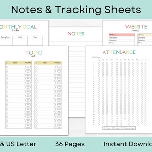 Editable Homeschool Planner With Grade Tracker | Colorful School Days ...