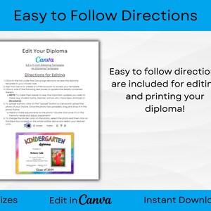 EDITABLE Kindergarten Diploma Template | Custom Kindergarten Graduation ...