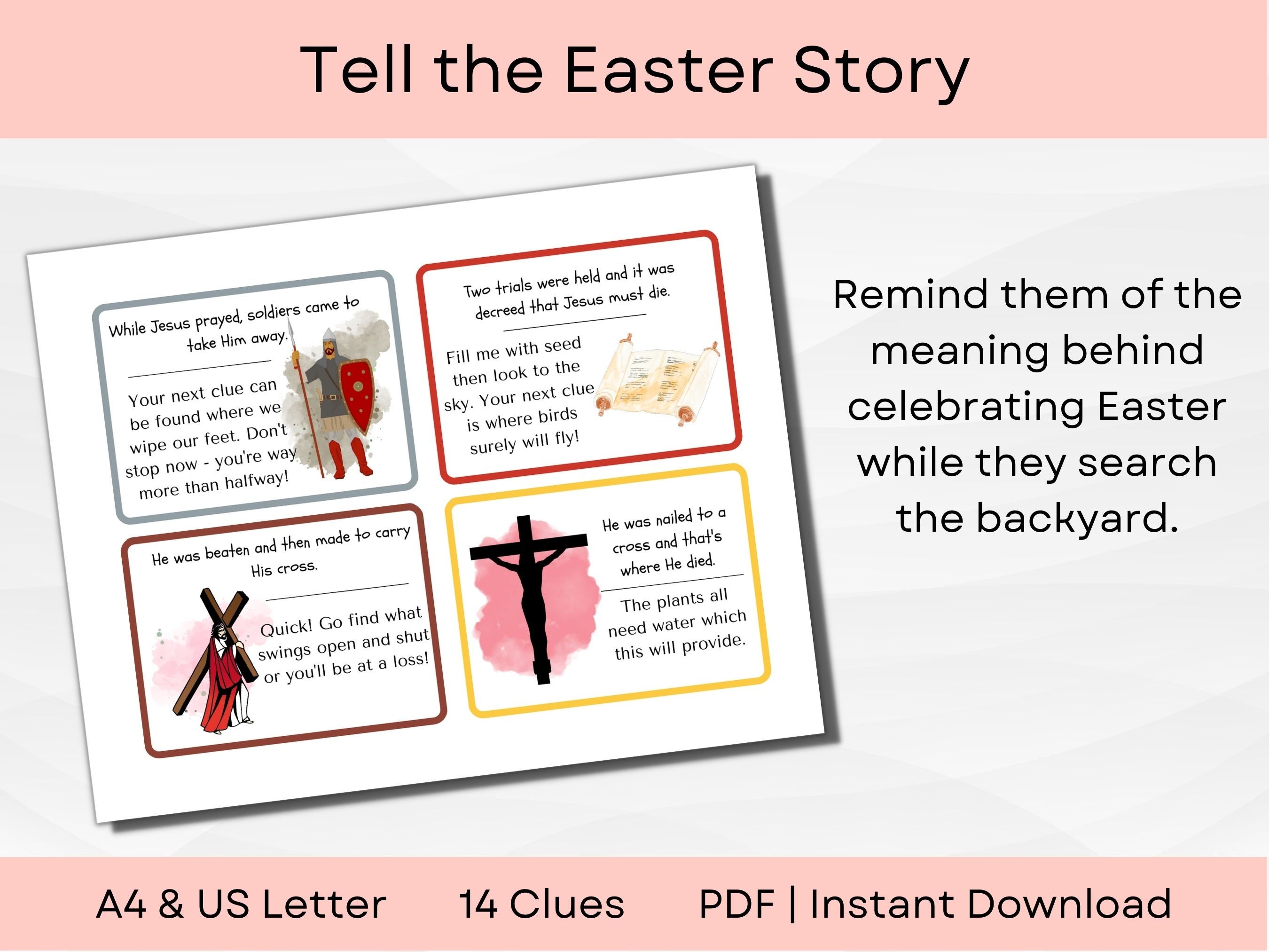 Easter Hunt Clues Outdoor Scavenger Hunt Easter Story Card - Etsy