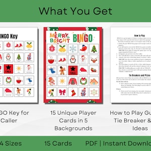 Christmas BINGO Cards | Printable Fun Christmas Games | 15 Cards | A4 ...