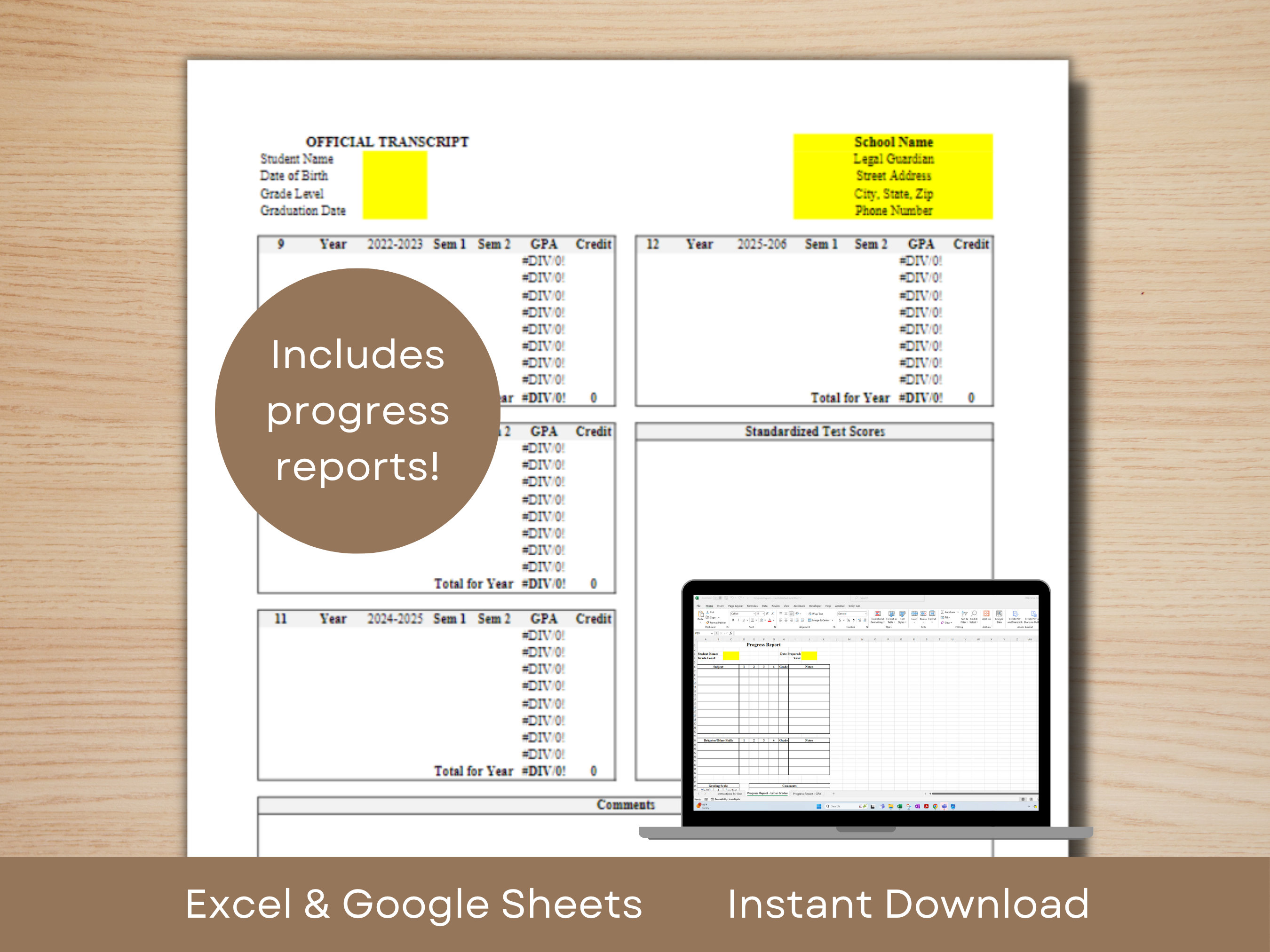 Editable High School Transcript Template Official or Unofficial ...