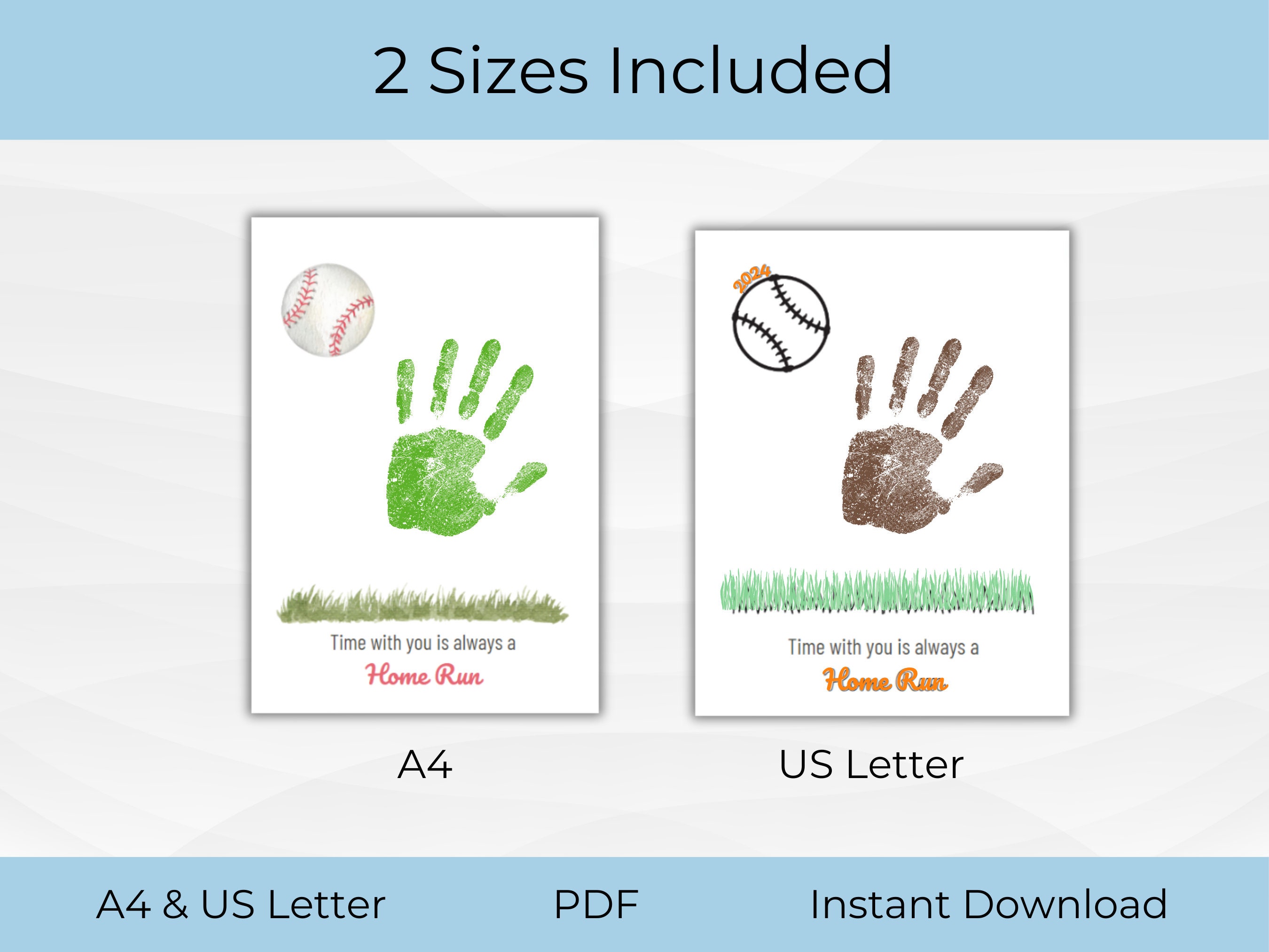 Father's Day Handprint Craft From Kids Baseball Gift for Dad Home Run ...