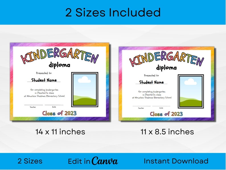 EDITABLE Kindergarten Diploma Template Kindergarten - Etsy
