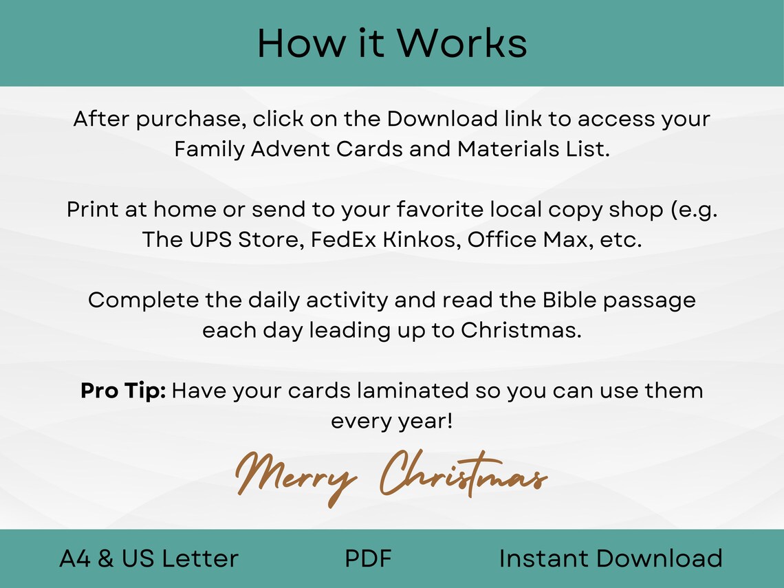 Christian Advent Cards With Scripture for Kids With Christmas - Etsy