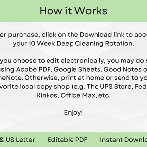 EDITABLE Cleaning Schedule With Checklist by Zone | Essential Deep ...