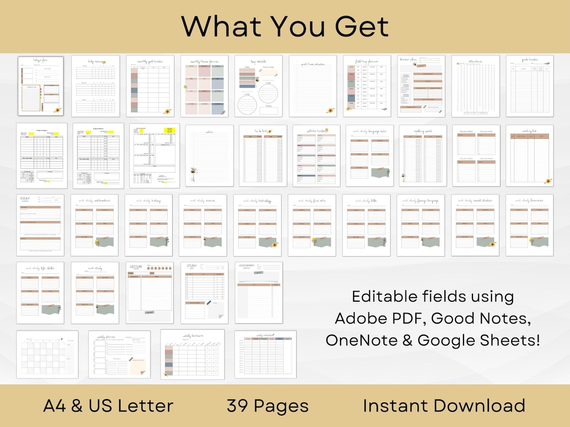 Editable Homeschool Planner Bundle With Transcript Templates - Etsy