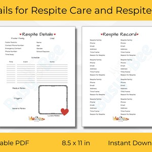 Editable Foster Care Respite and Child Care Bundle | Be the Village ...