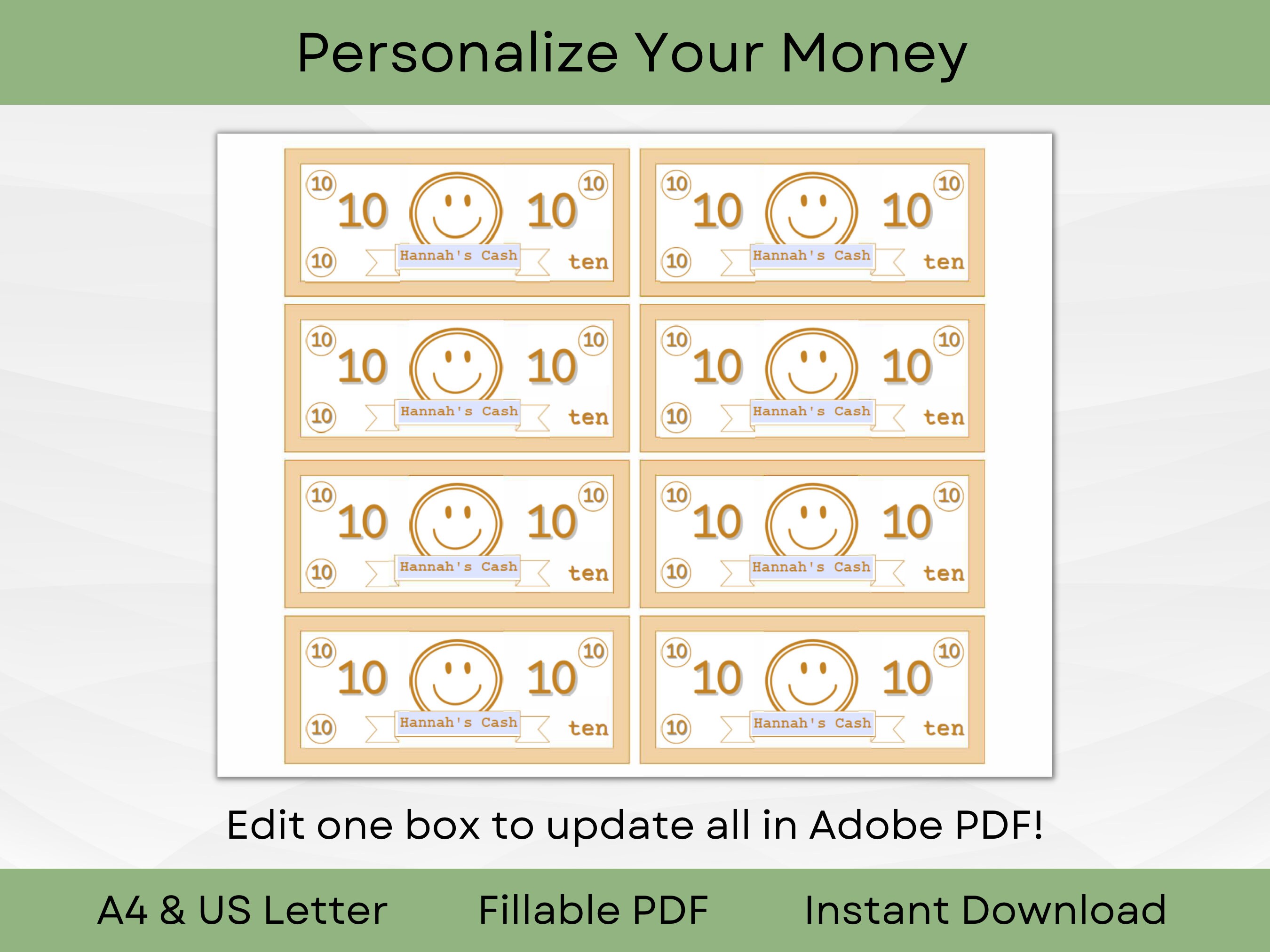Printable Play Money for Kids | Reward Coupons | Learning Through ...