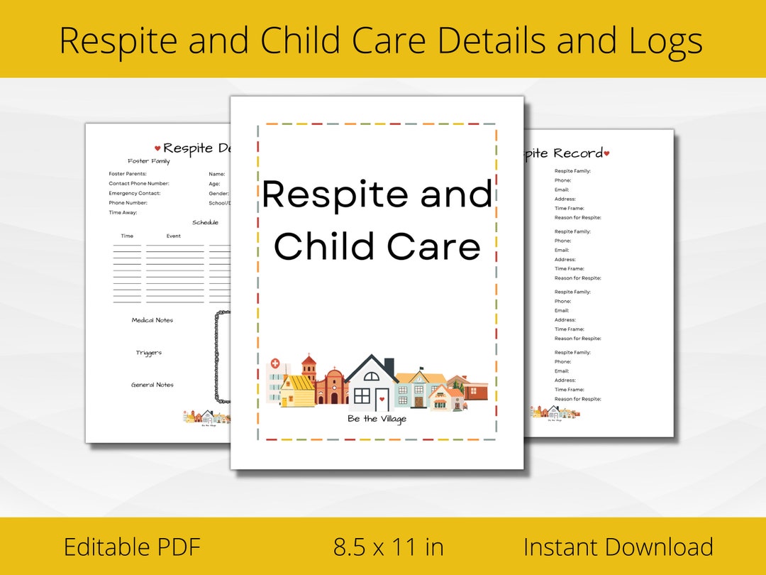 Editable Foster Care Respite and Child Care Bundle Be the - Etsy