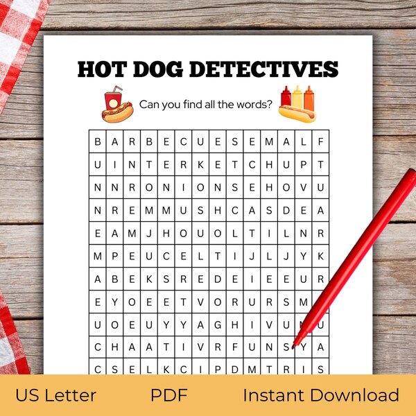 Hot Dog Word Games - Etsy