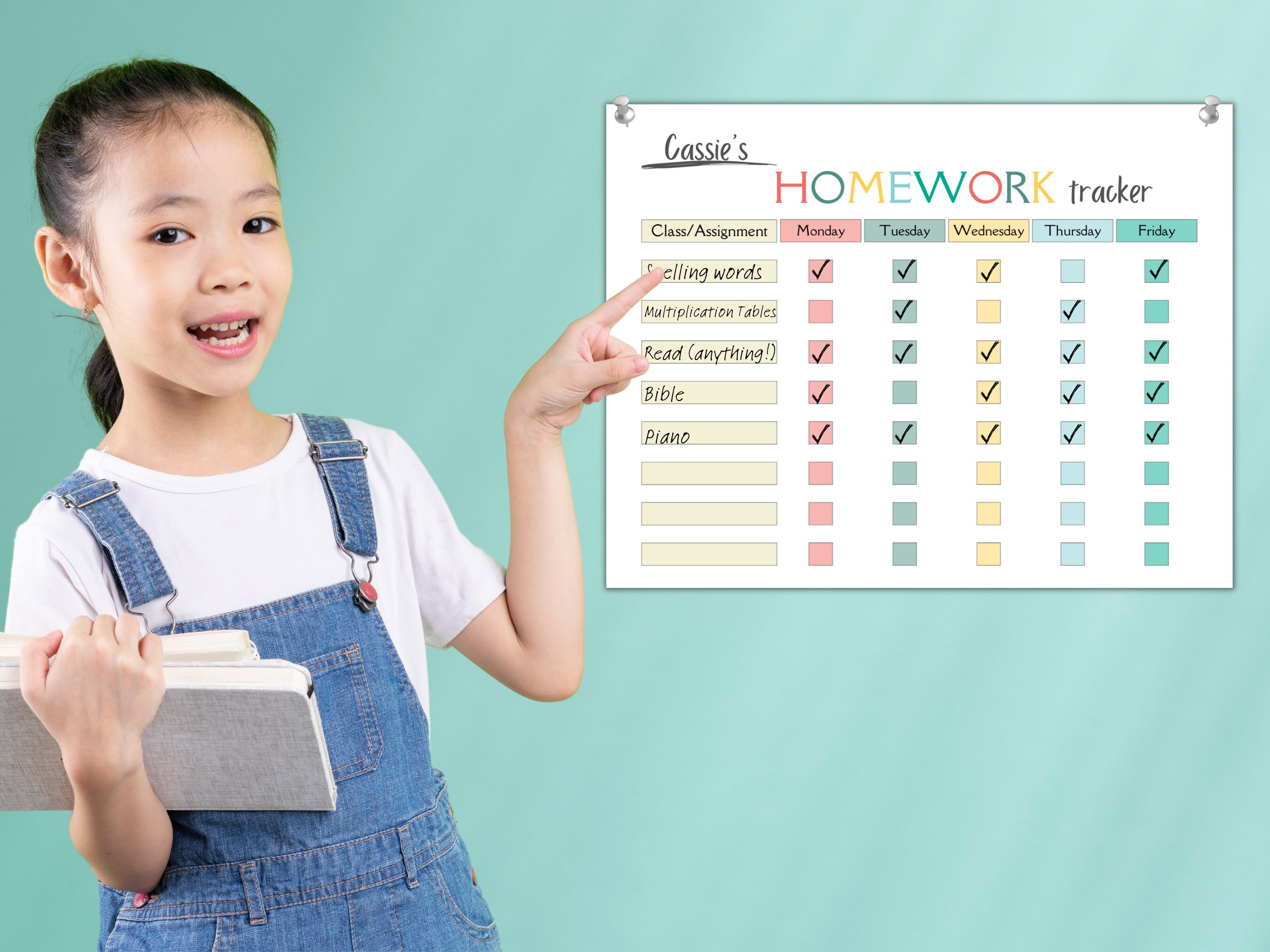 EDITABLE Homework Tracker for Kids | Kids Daily Checklist | Printable ...