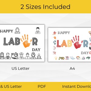 Labor Day Handprint Art and Coloring Page | Labor Day Party Games and ...