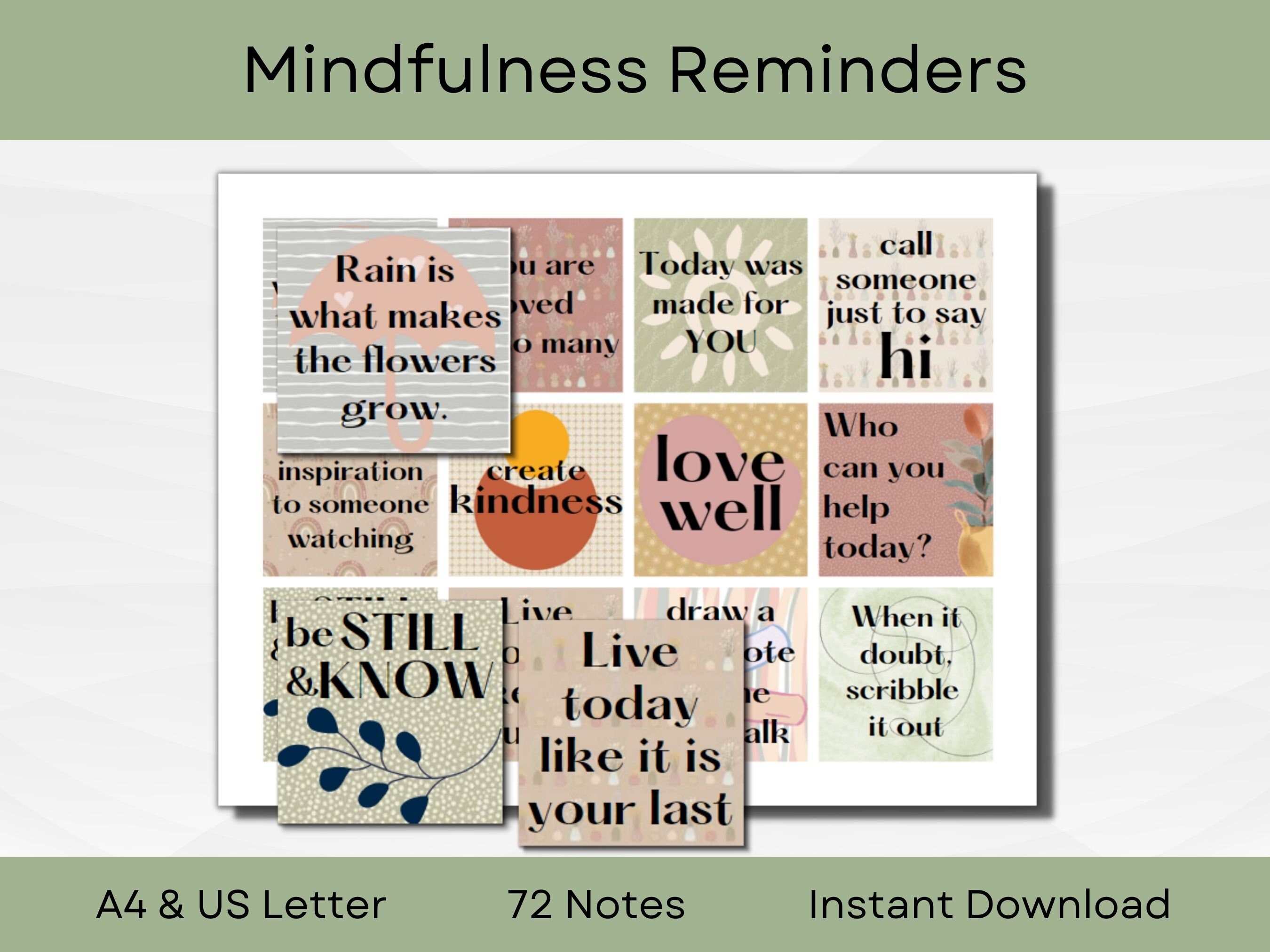 Affirmation Cards Boho Mindfulness Notes Self-care Cards, Lunch Box ...
