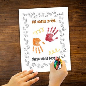 Fall Handprint Art and Coloring Page | Fall Homeschool Activities ...