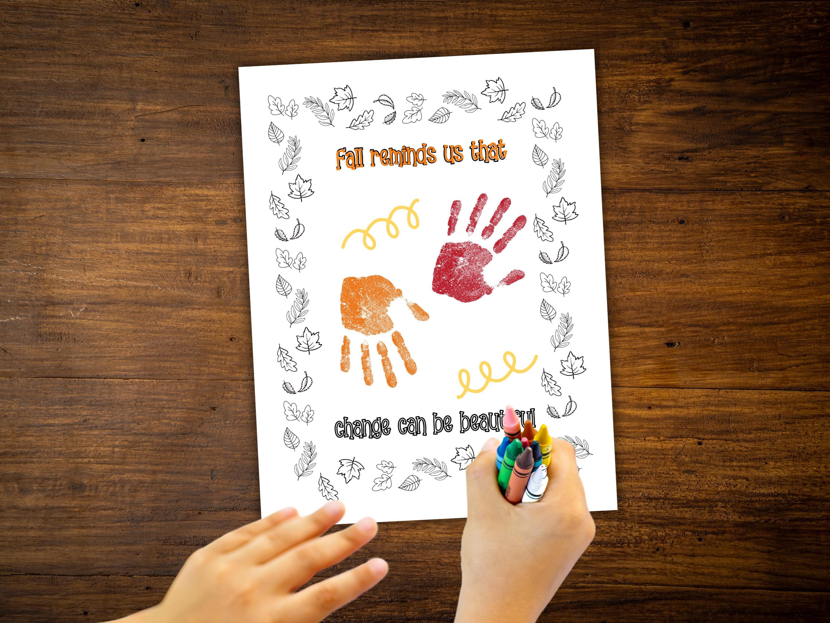 Fall Handprint Art and Coloring Page | Fall Homeschool Activities ...