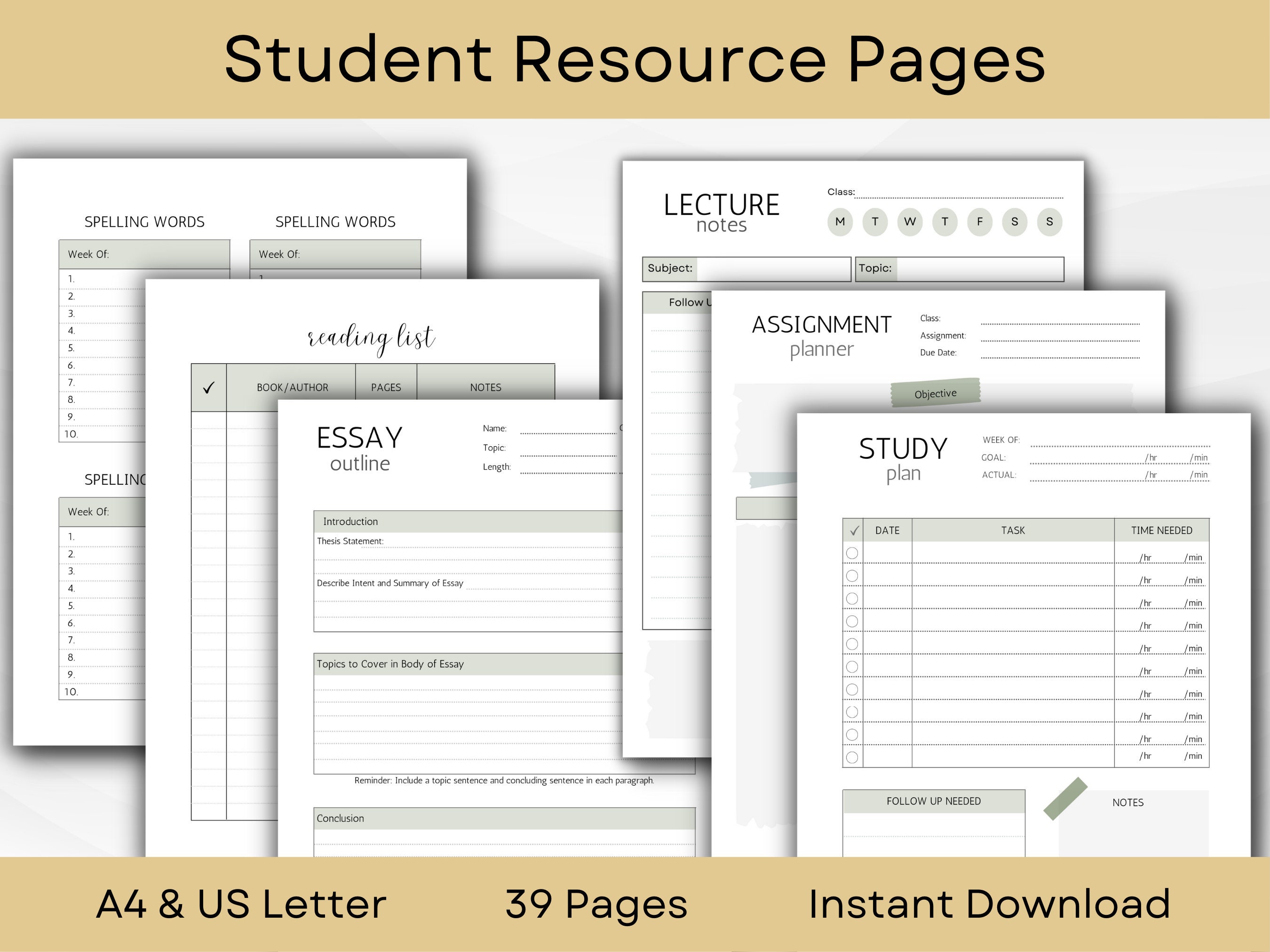 Editable Homeschool Planner Bundle | Nature Sketch | Easy Printing in ...
