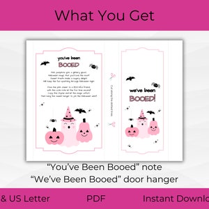 Printable "you've Been Booed" Poem With Doorhanger | Pink Halloween Boo ...