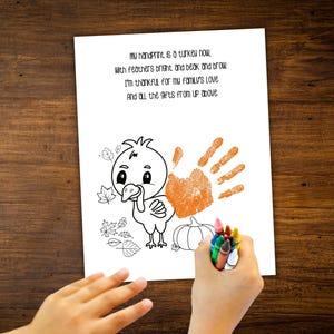 Turkey Handprint Art Template | Printable Fall Handprint Craft for ...