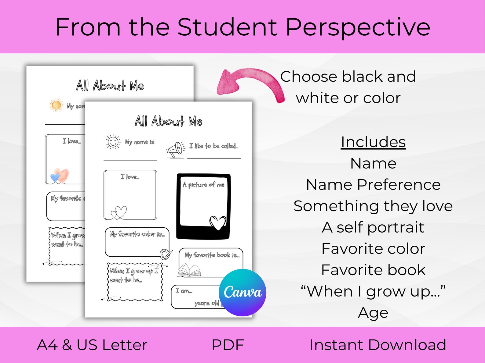 Editable Watercolor Meet the Teacher Template With Student Info Sheets ...