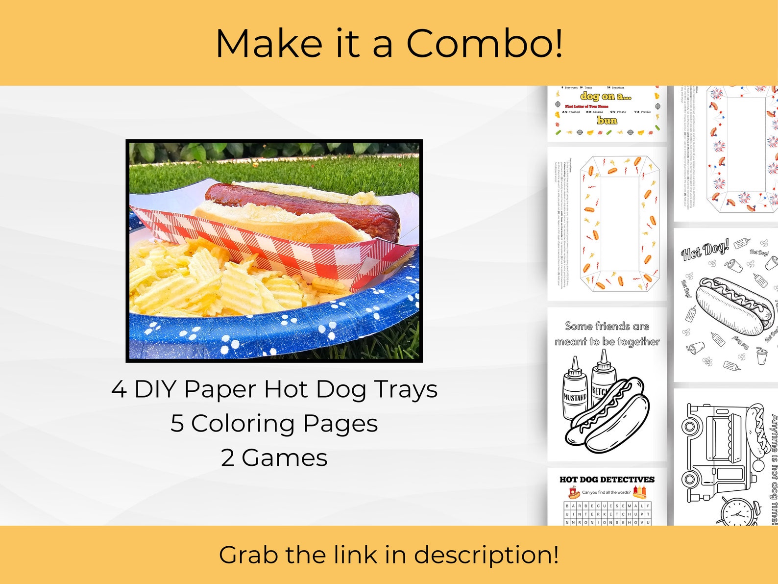 Fourth of July Hot Dog Coloring Printables | Patriotic Fun for Kids ...