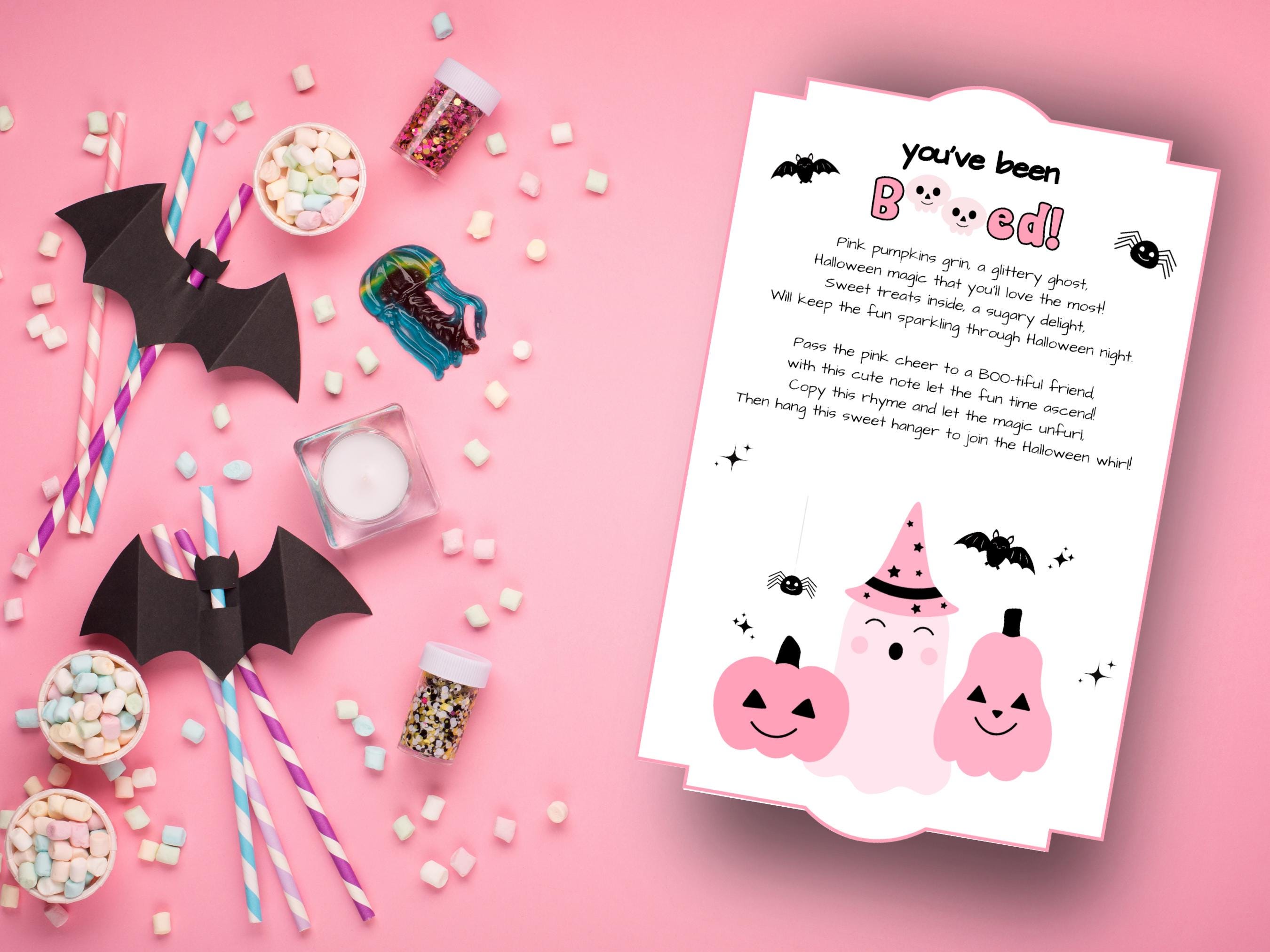 Printable "you've Been Booed" Poem With Doorhanger for Pink Halloween ...