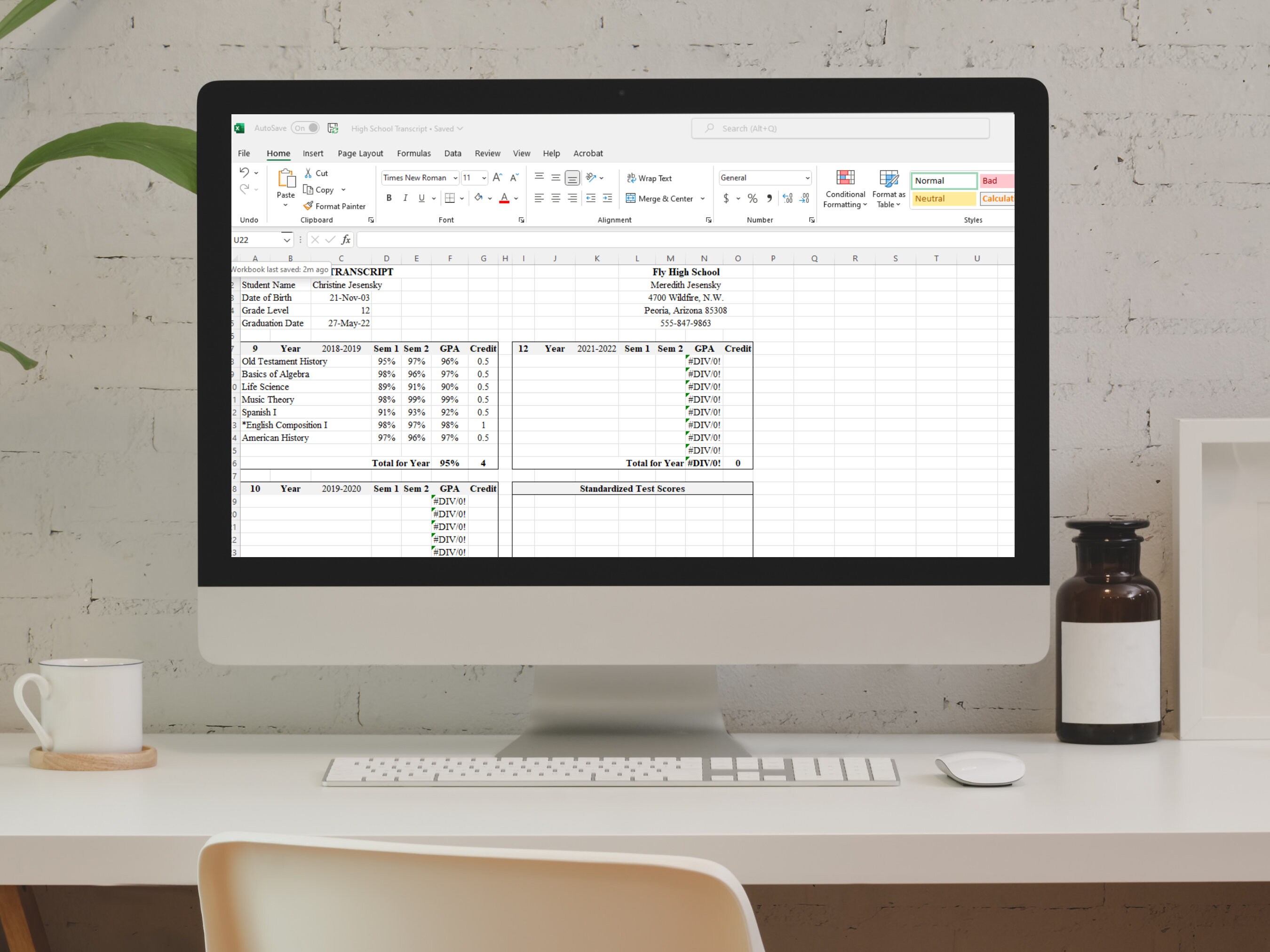 Editable High School Transcript Template Official or Unofficial ...