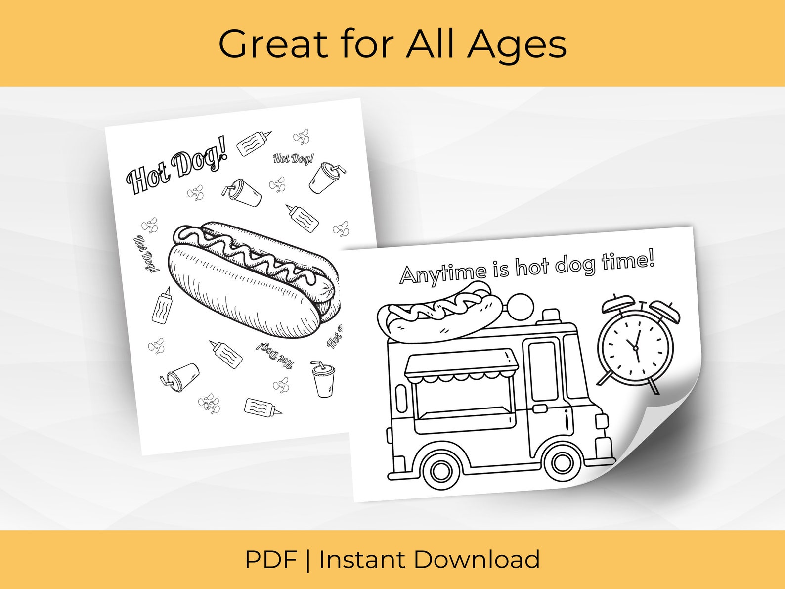 Fourth of July Hot Dog Coloring Printables | Patriotic Fun for Kids ...