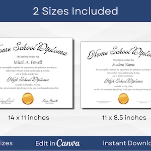 Printable Homeschool Diploma Template | Editable High School Diploma ...