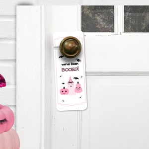 Printable "you've Been Booed" Poem With Doorhanger | Pink Halloween Boo ...