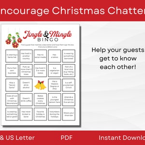 Printable Jingle and Mingle BINGO Game for Christmas Party | Find the ...