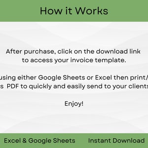 Editable Generic Invoice Template for Excel and Google Sheets | Small ...