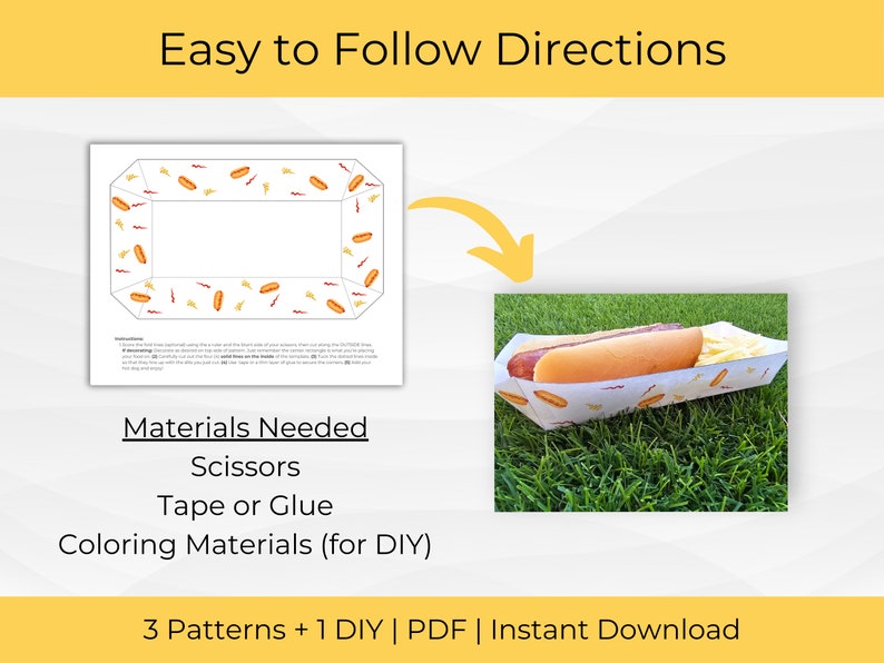 Printable Hot Dog Tray Template for the Fourth of July | DIY Hot Dog ...