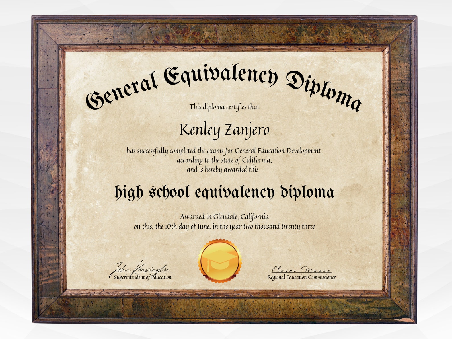 EDITABLE GED Certificate Template | Printable High School Diploma ...