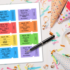 Editable Coupon Book Ticket Template Birthday Coupons for Anyone A4 and ...