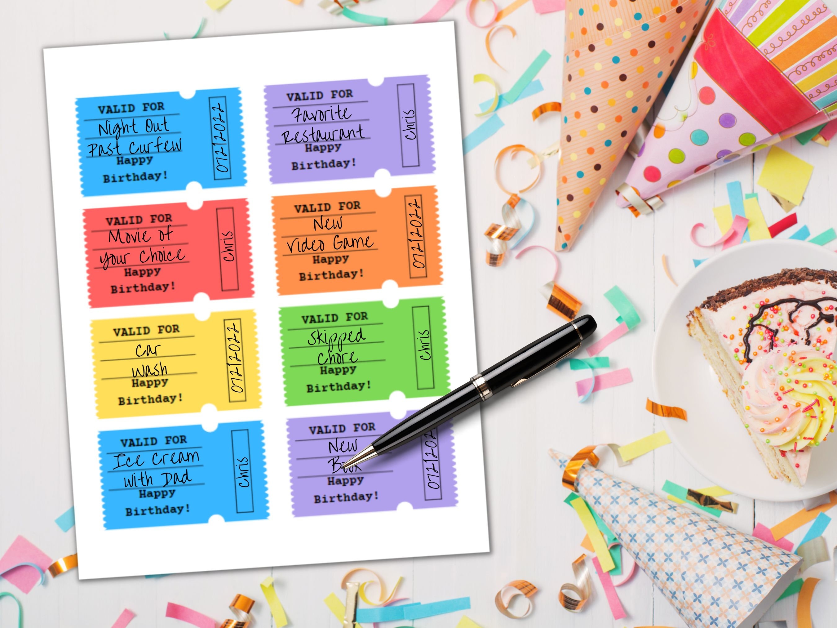 Editable Coupon Book Ticket Template Birthday Coupons for Anyone A4 and ...
