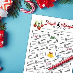 Printable Jingle and Mingle BINGO Game for Christmas Party | Find the ...