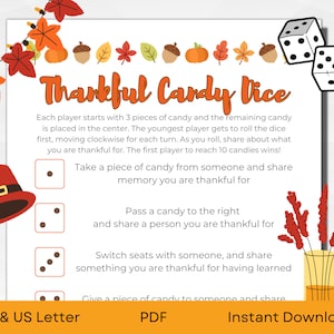 Thanksgiving Candy Dice Game for Kids and Families | Friendsgiving Pass ...