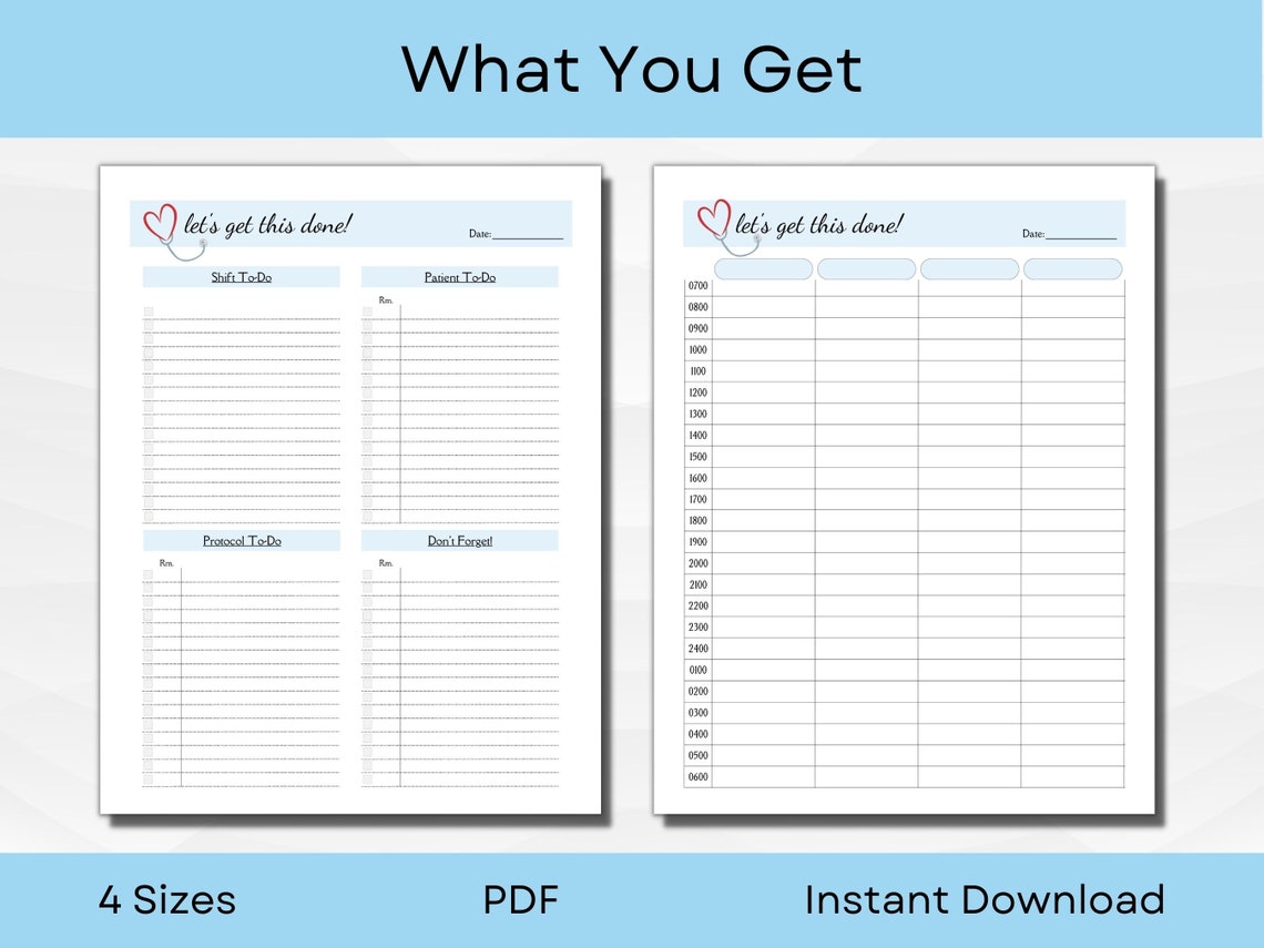 Nurse to Do List | Report Sheet and Handoff Sheet for Nurses | A4, A5 ...