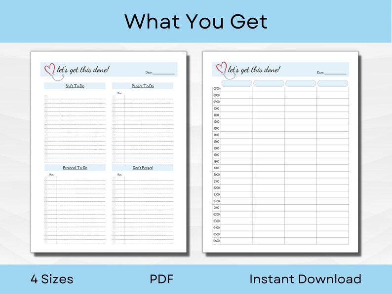 Nurse to Do List | Report Sheet and Handoff Sheet for Nurses | A4, A5 ...