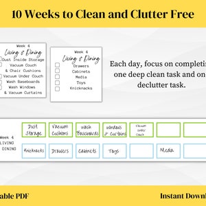 Editable Cleaning Schedule and Declutter Checklist Bundle 10 | Etsy