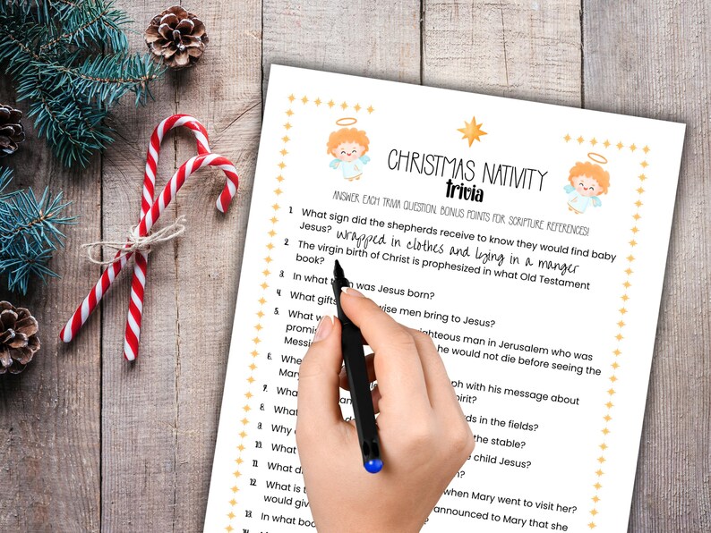Printable Nativity Trivia Game for Advent, Christmas Trivia Game for ...