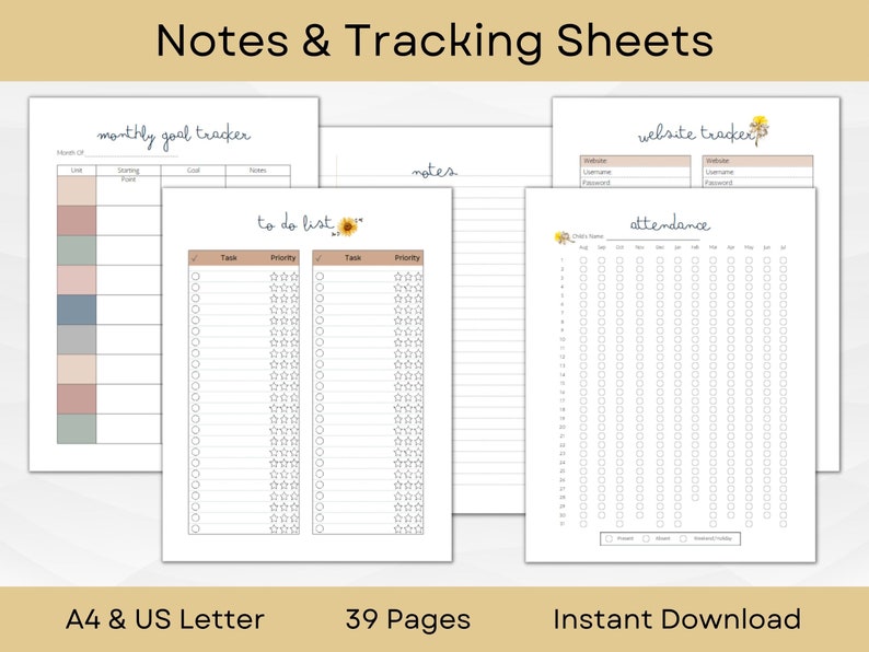 Editable Homeschool Planner Bundle With Transcript Templates | 2 Styles ...
