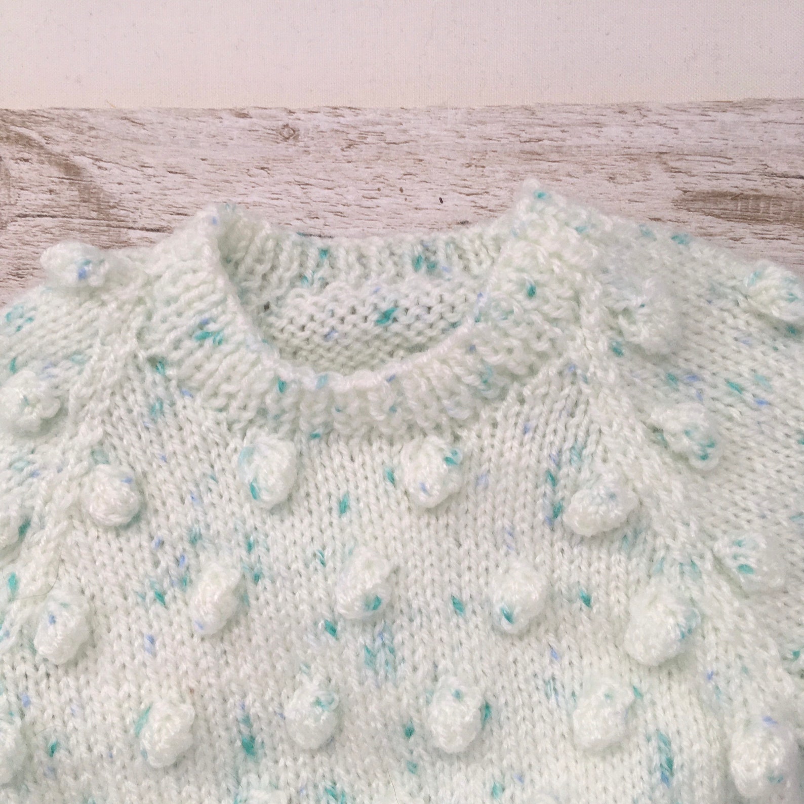 Hand Knitted Baby Popcorn / Bobble Sweater 0-3 Months - Etsy