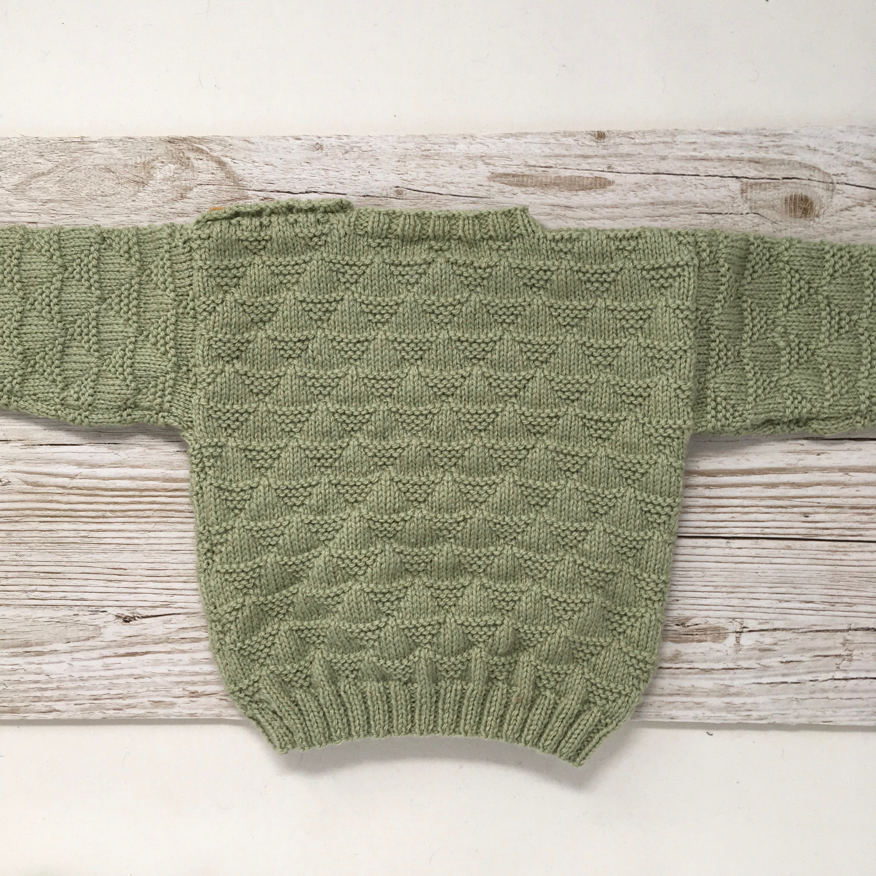 Hand Knitted Baby Sweater 12-18 Months Gender Neutral Olive - Etsy