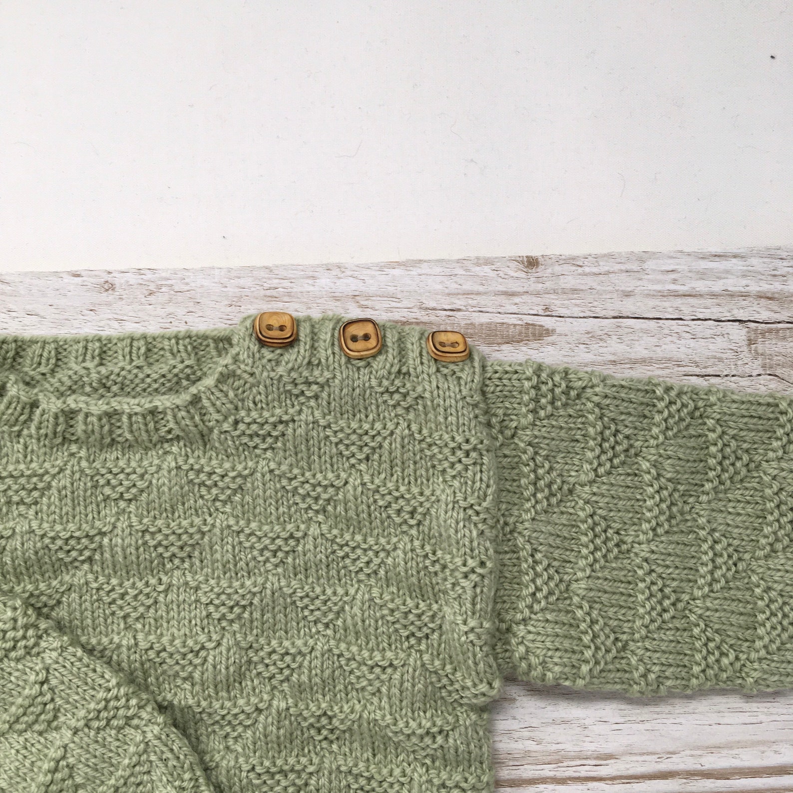 Hand Knitted Baby Sweater 12-18 Months Gender Neutral Olive - Etsy
