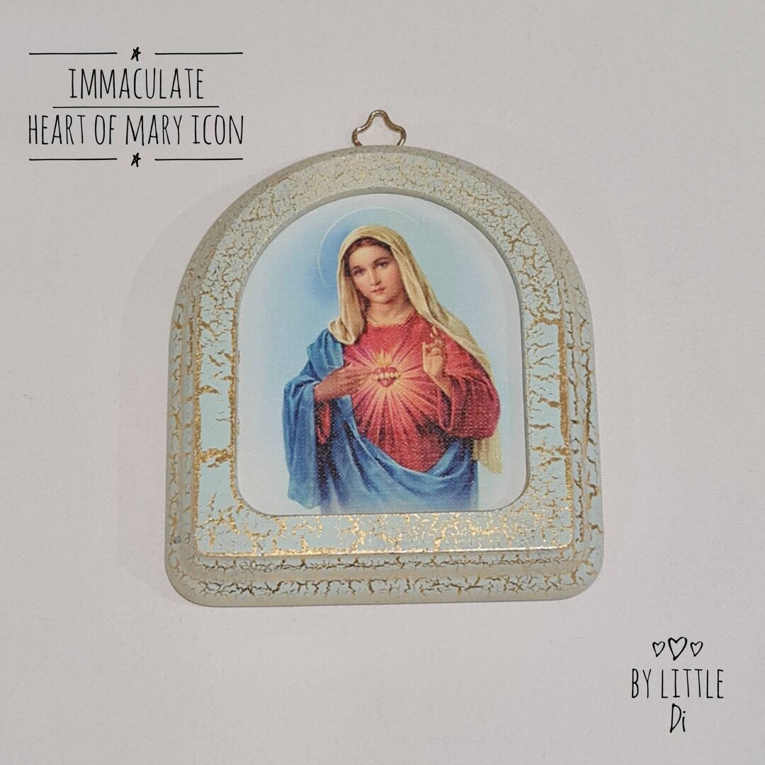 Immaculate Heart of Mary Religious Icon - Etsy