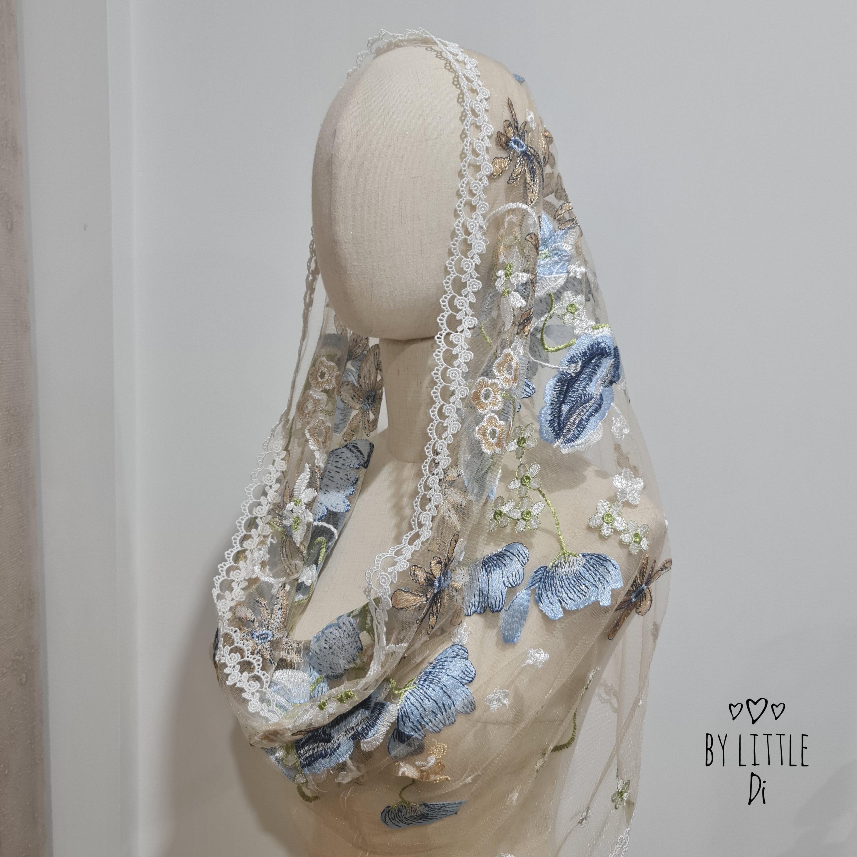 St. Barbara Infinity Veil for Catholic Mass | Traditional Mantilla for ...