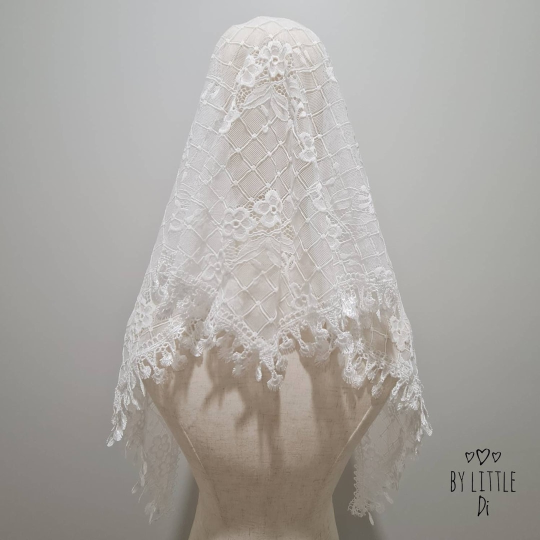 READY TO SHIP Traditional Mantilla Chapel Veil for Latin Mass Catholic ...