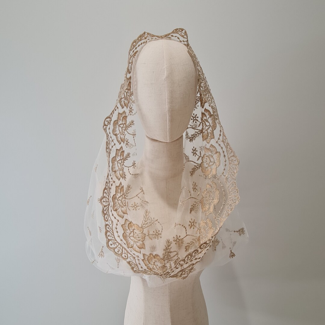 Our Lady of Sorrows Lace Infinity Veil for Catholic Mass, Latin Mass ...